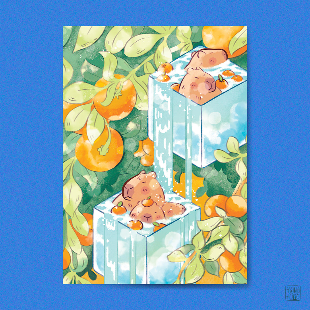 Capybara bathing in ice cubes – Trinhtoro